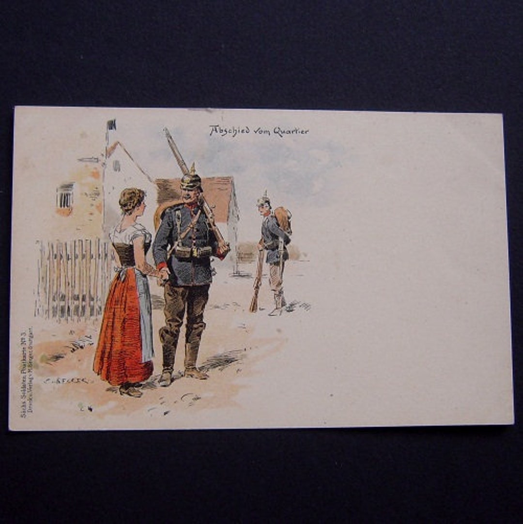 Carl Becker Original Postcard, Sächs Soldaten No 3, Collectible - Etsy