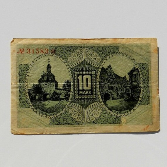 Deutsche Banknote 1918 Jahr Zehn Mark 10 Marks Marienburg | Etsy