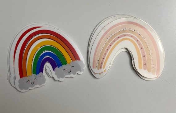 Cute Rainbow Kawaii Sticker/boho Rainbow Laminated | Etsy