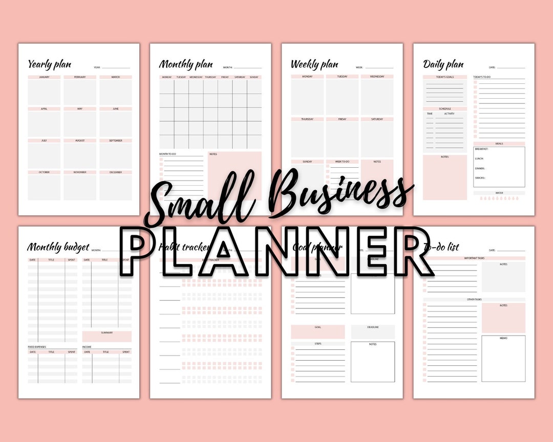 Small Business Planner, Printable Small Business Planner, Business ...