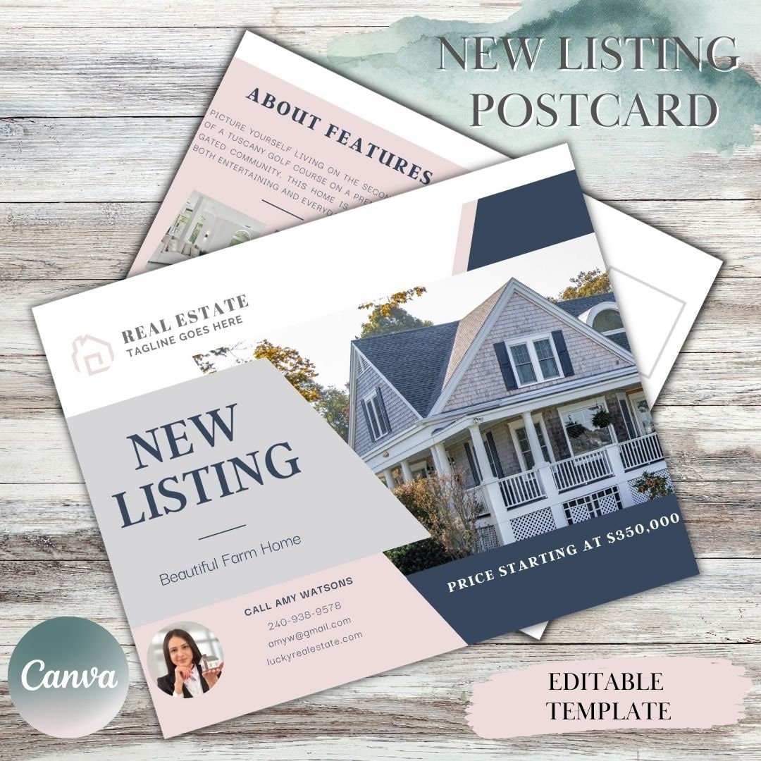 Real Estate New Listing Flyer, Real Estate Marketing, Canva Template ...
