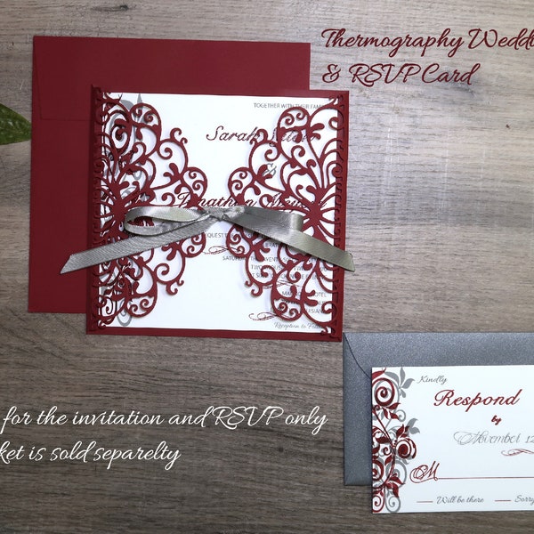 Raised Ink Wedding Invitation - Etsy