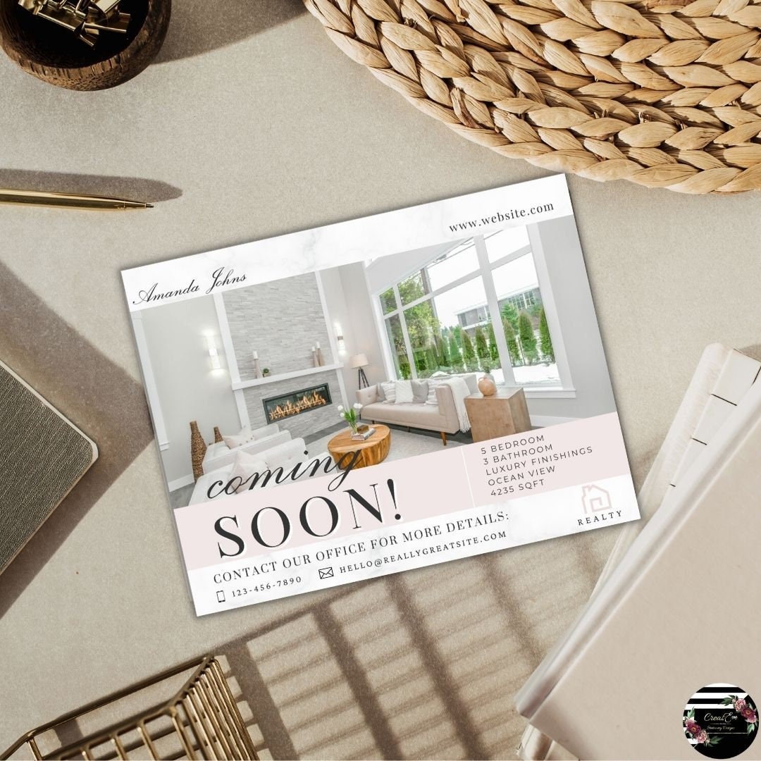 Real Estate Coming Soon Flyer, Real Estate Marketing, Canva Template ...