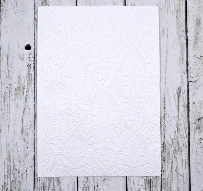 White Embossed Blank Cards / Blank Invitation / Blank Greeting Card ...