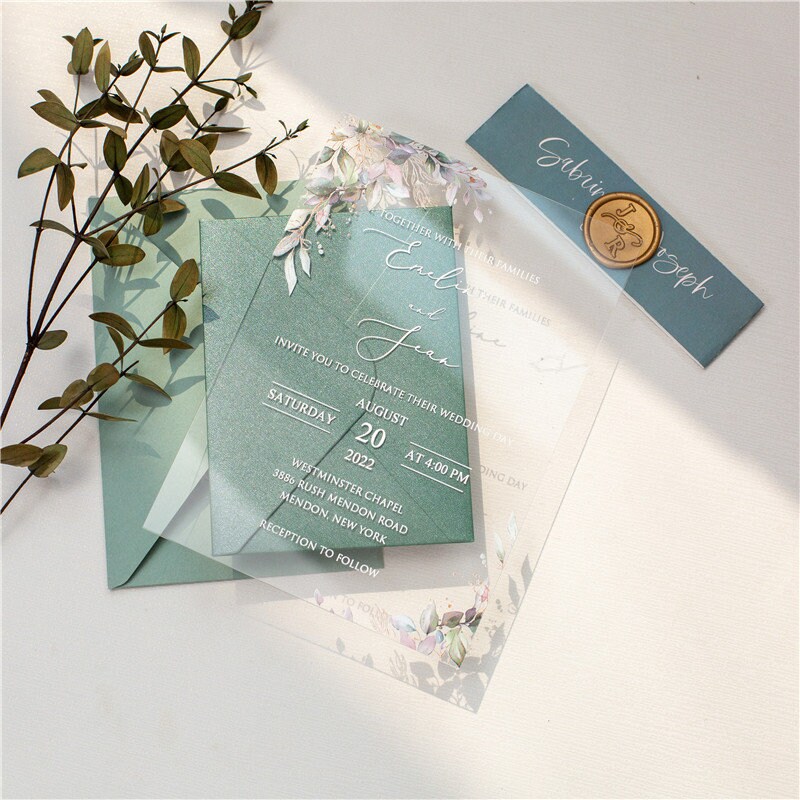 Invitación de boda acrílica Invitación transparente Impresión - Etsy México