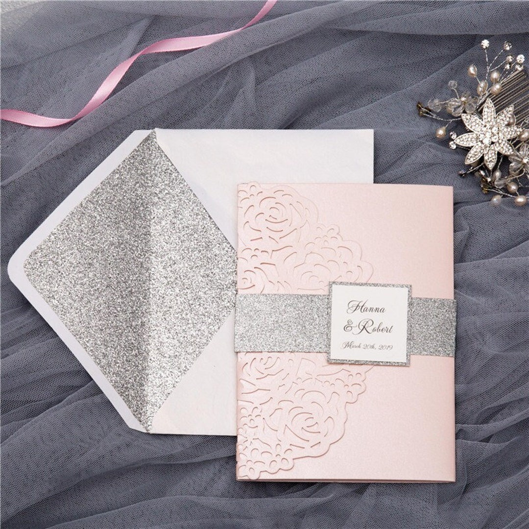 Lace Laser Cut Wedding Invitation, Laser Cut Pocket, Wedding Stationery ...