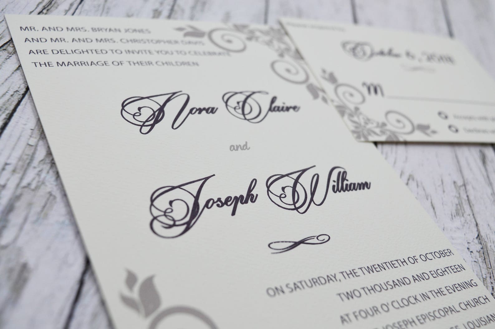 Wedding Invitation Purple Thermography raise Ink - Etsy