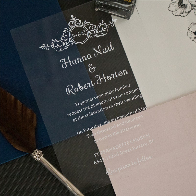 Acrylic Wedding Invitation Transparent Invite UV Printing - Etsy