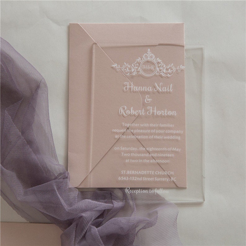 Acrylic Wedding Invitation Transparent Invite UV Printing - Etsy
