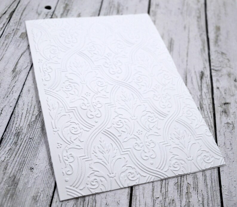 White Embossed Blank Cards / Blank Invitation / Blank Greeting Card ...