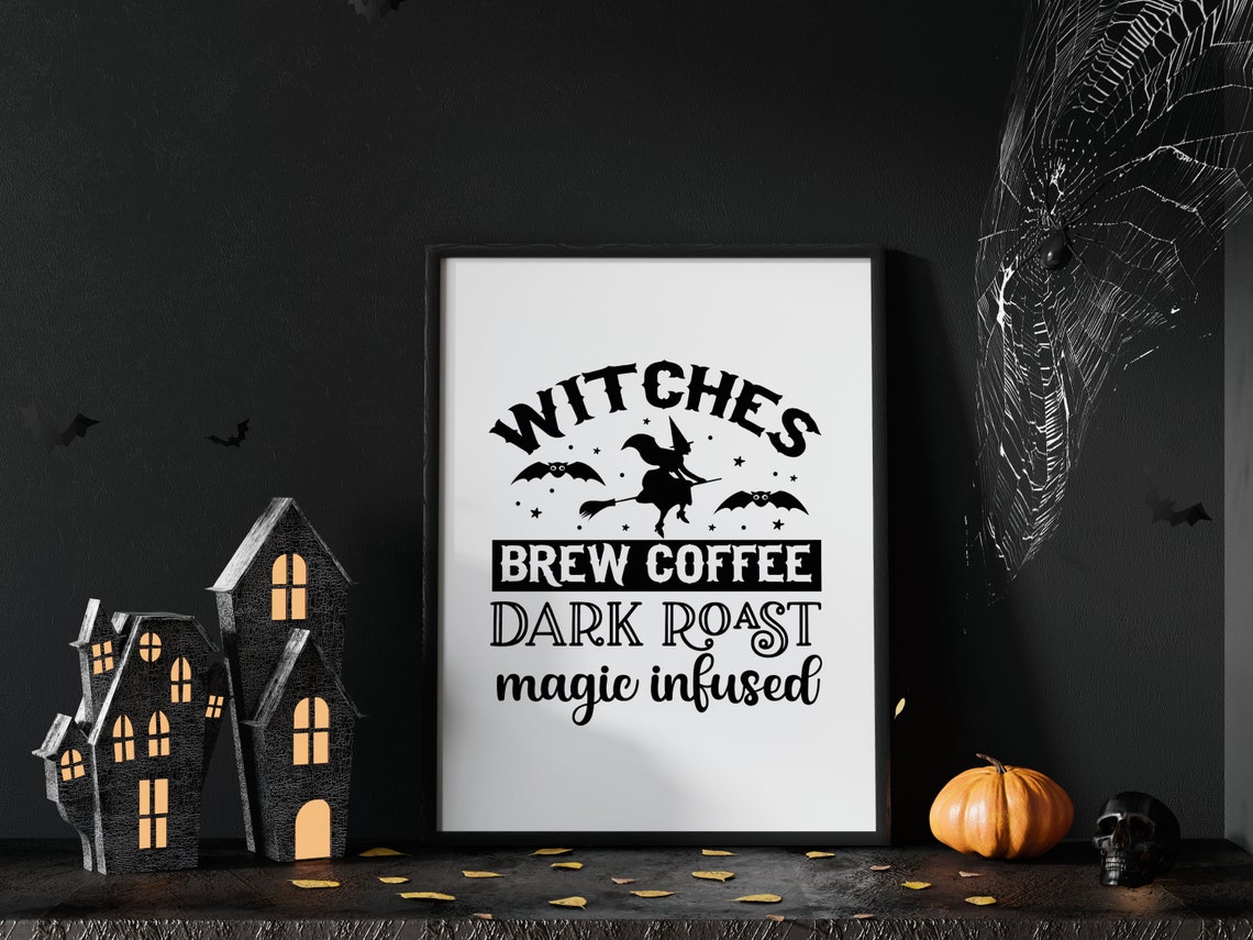 Halloween Witch Brew Coffee Poster: Spooky Wall Decor Art - Etsy
