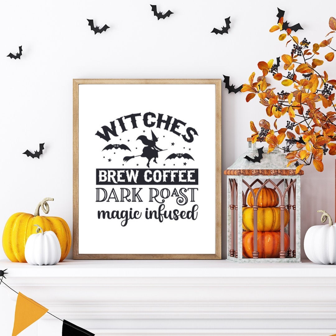 Halloween Witch Brew Coffee Poster: Spooky Wall Decor Art - Etsy