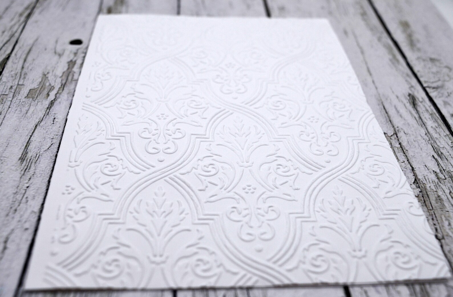 White Embossed Blank Cards / Blank Invitation / Blank Greeting Card ...