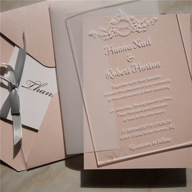 Acrylic Wedding Invitation Transparent Invite UV Printing - Etsy