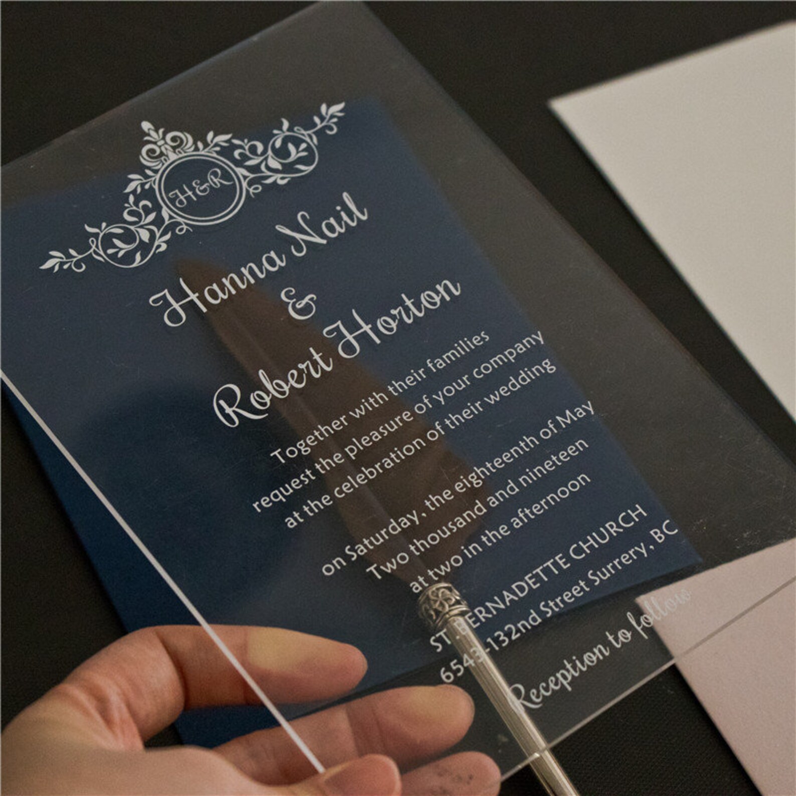 Acrylic Wedding Invitation Transparent Invite UV Printing - Etsy