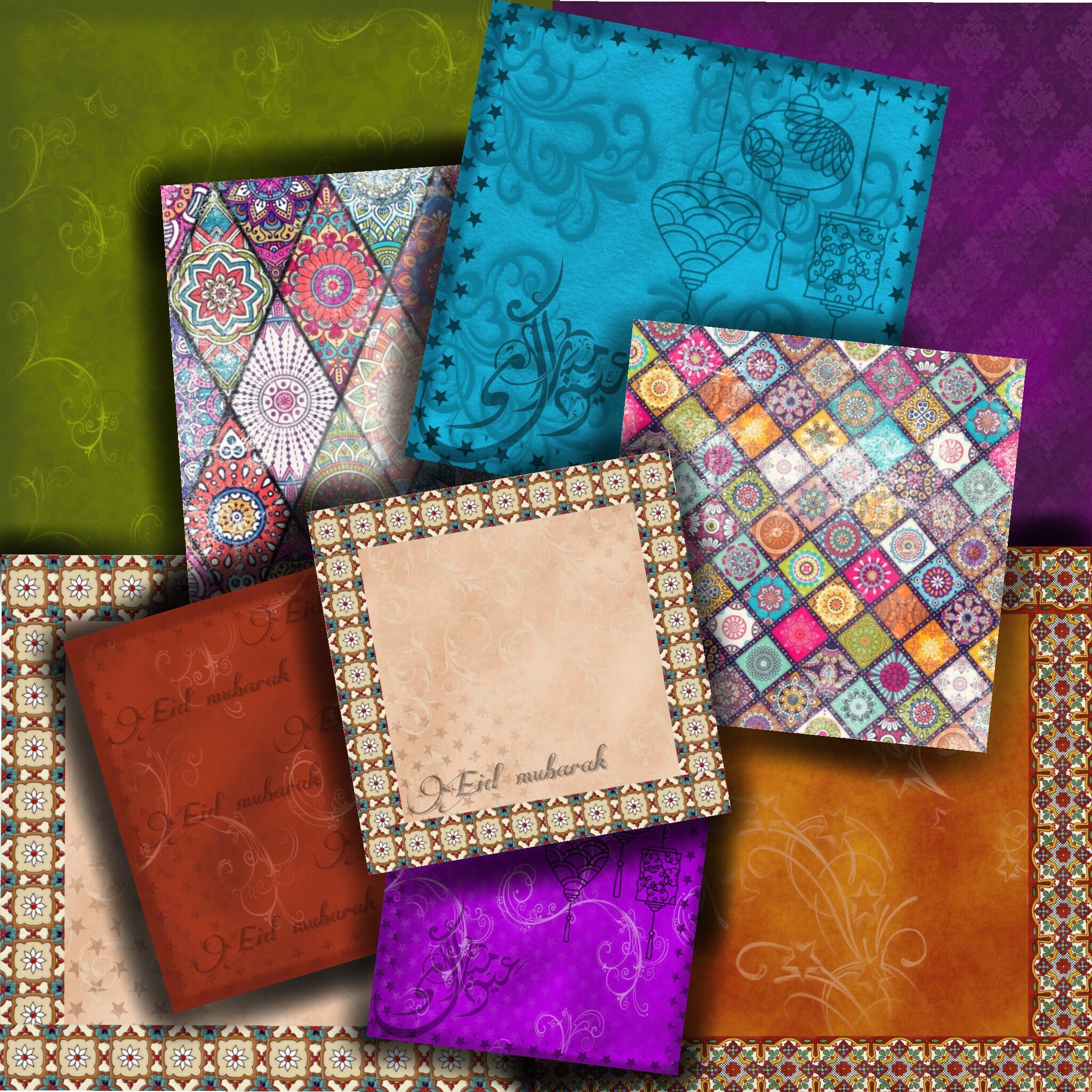 Eid Mubarak Digital Printable Paper, Downloadable Paper, Eid Special ...