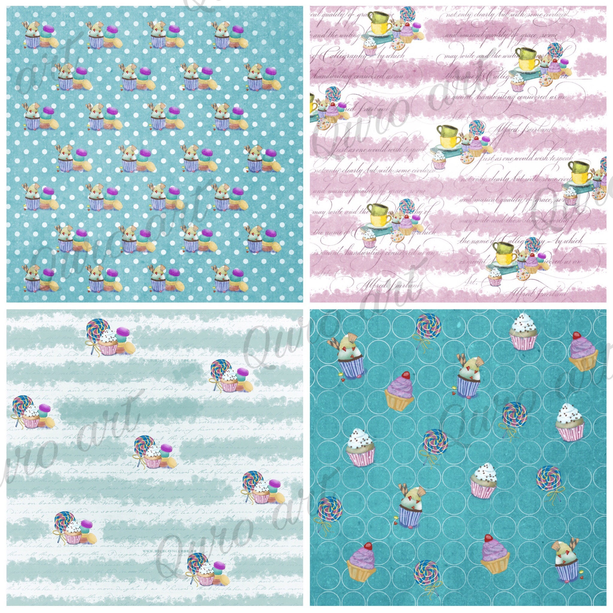 Sweet Treat Printable Paper With Clipartwatercolor Digital - Etsy