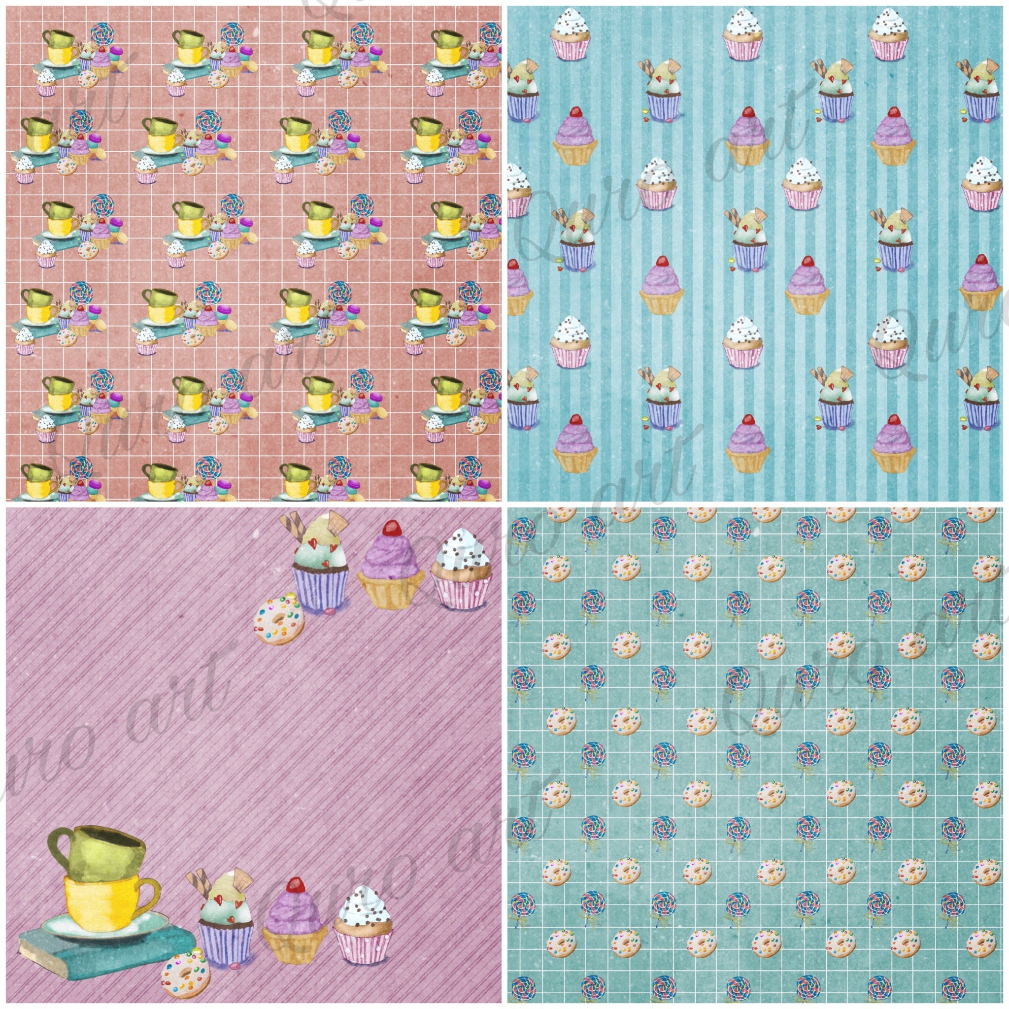 Sweet Treat Printable Paper With Clipartwatercolor Digital - Etsy