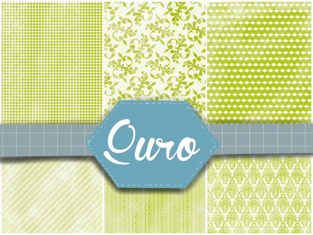 Digital Paper, Scrapbook Digital Paper, Green Themed Digital Paper - Etsy