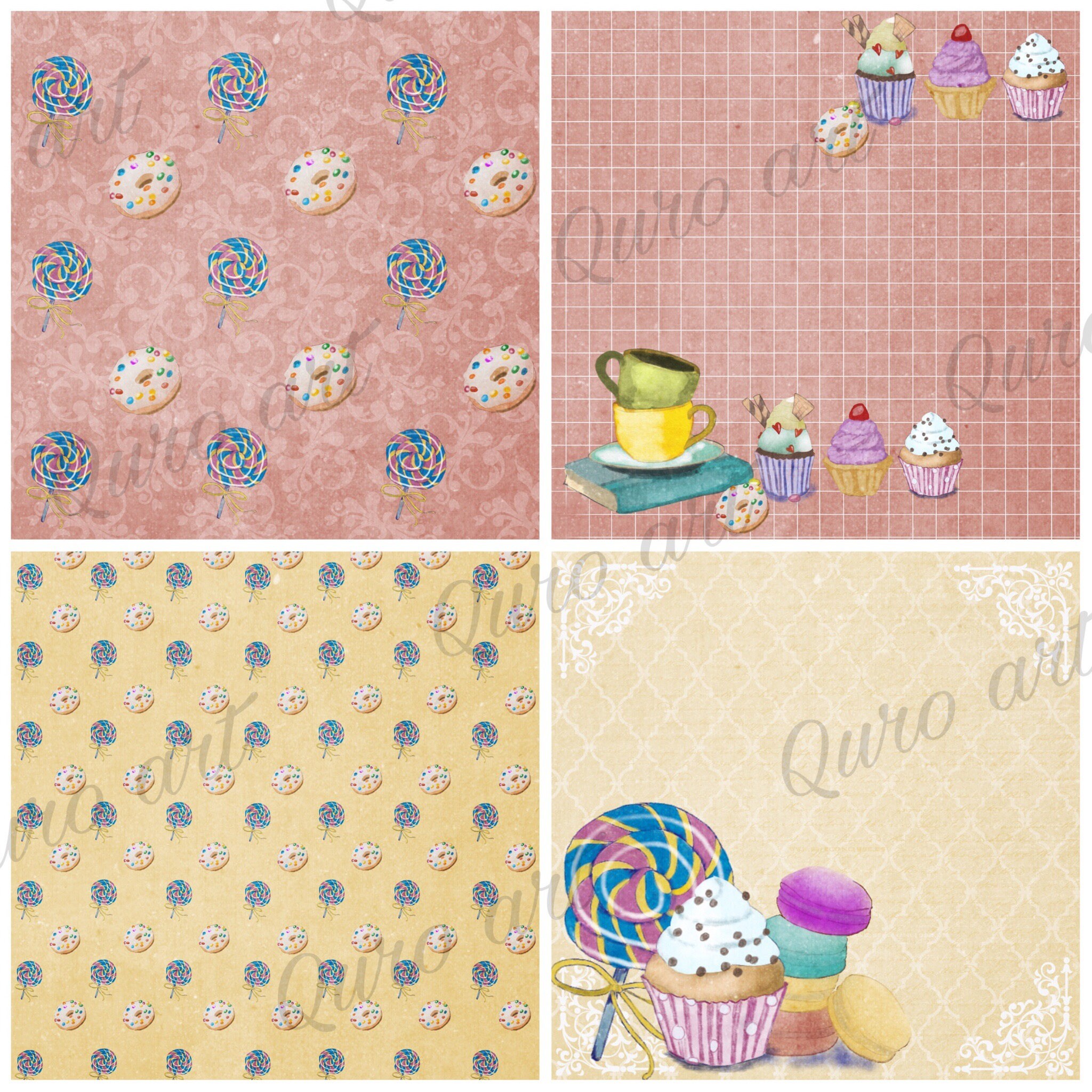 Sweet Treat Printable Paper With Clipartwatercolor Digital - Etsy
