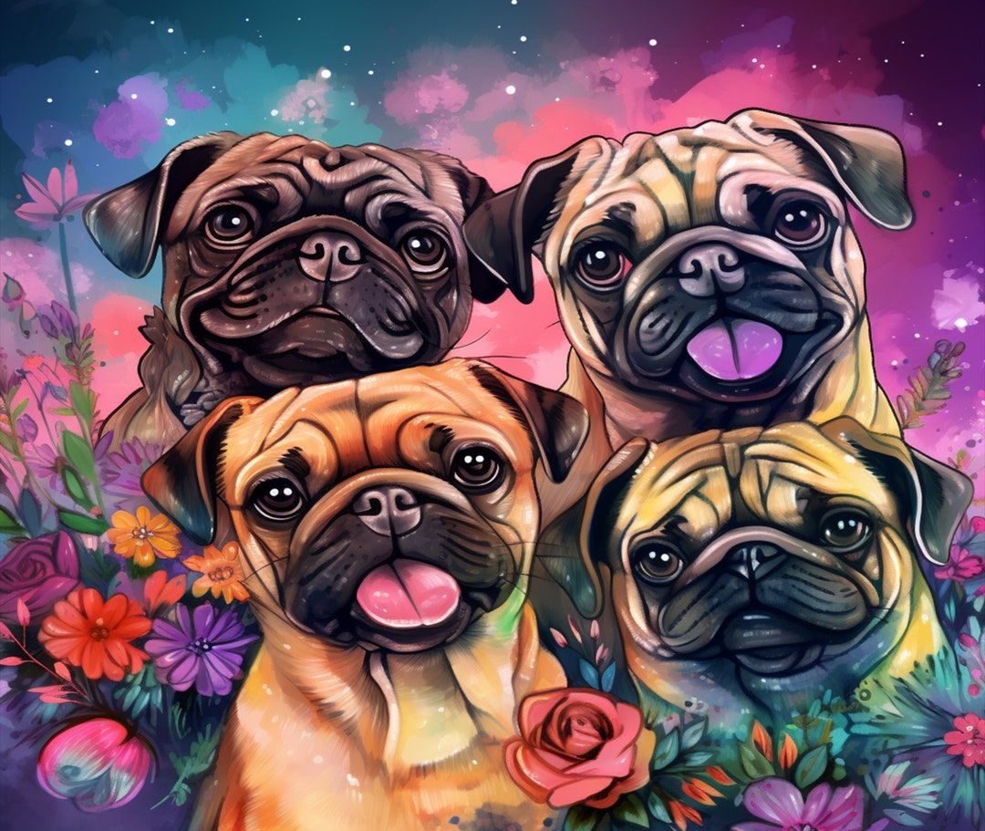 PUGS TUMBLER WRAP - Etsy