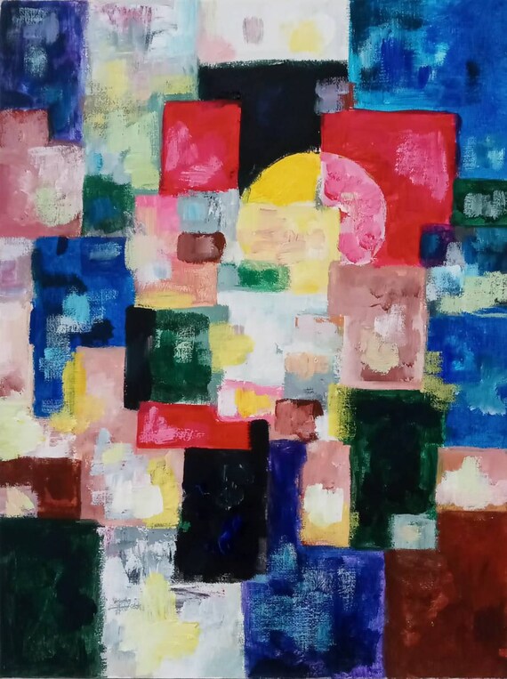 Abstract Painting on Canvas Board - Etsy