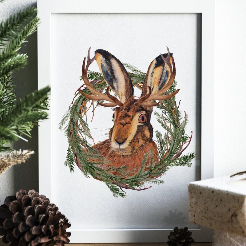 Rabbit With Antlers - Etsy