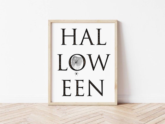 Halloween Printable Sign Halloween Typography Halloween | Etsy