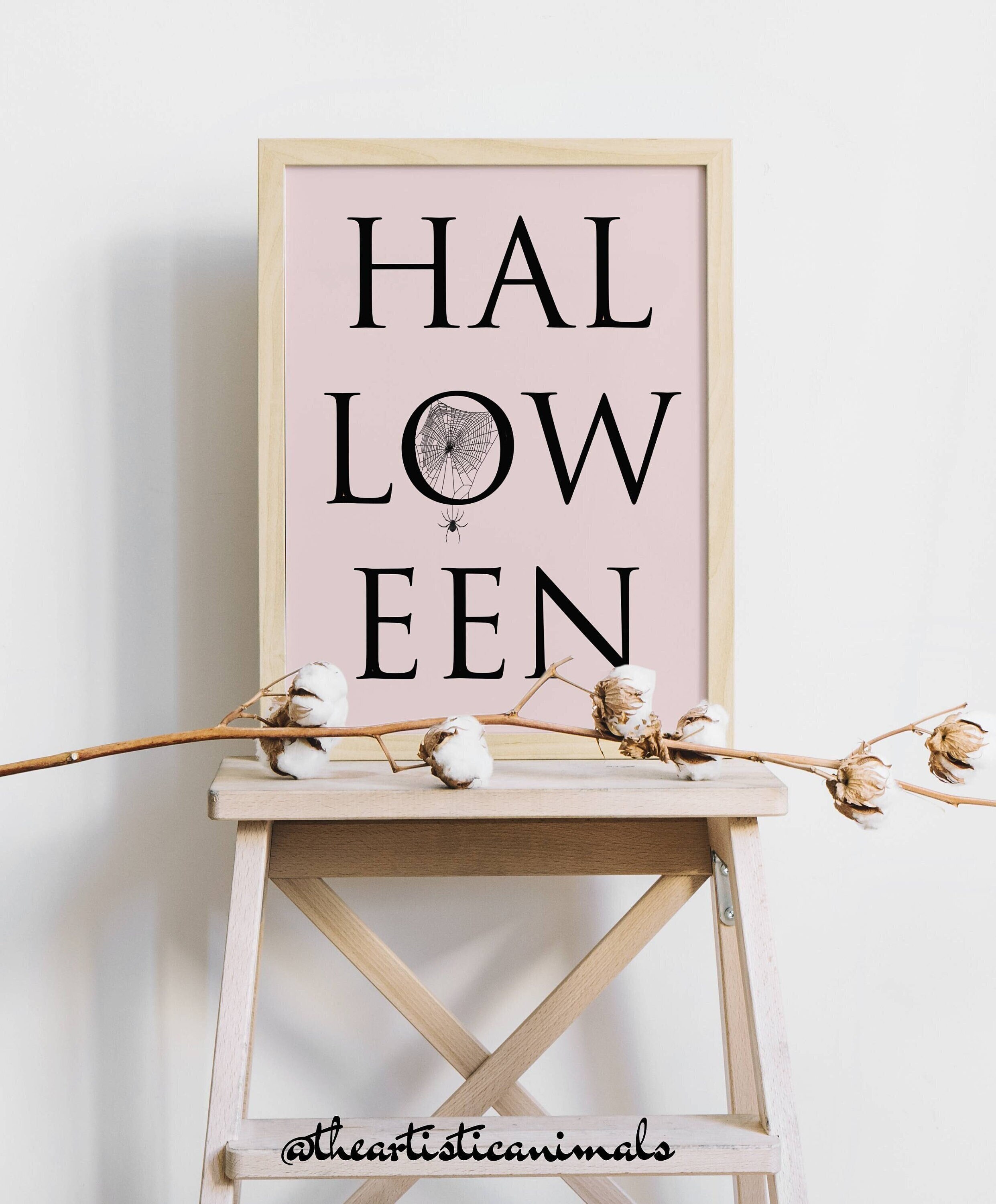 Pink halloween decor Halloween printable sign Halloween | Etsy