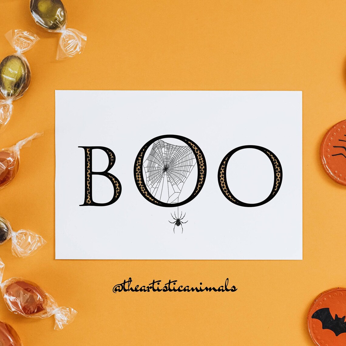 Boo Sign for Halloween Printable Halloween Art Spider - Etsy