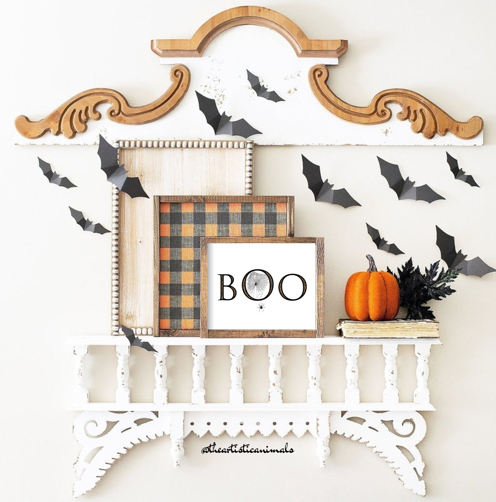 Boo Sign for Halloween Printable Halloween Art Spider - Etsy