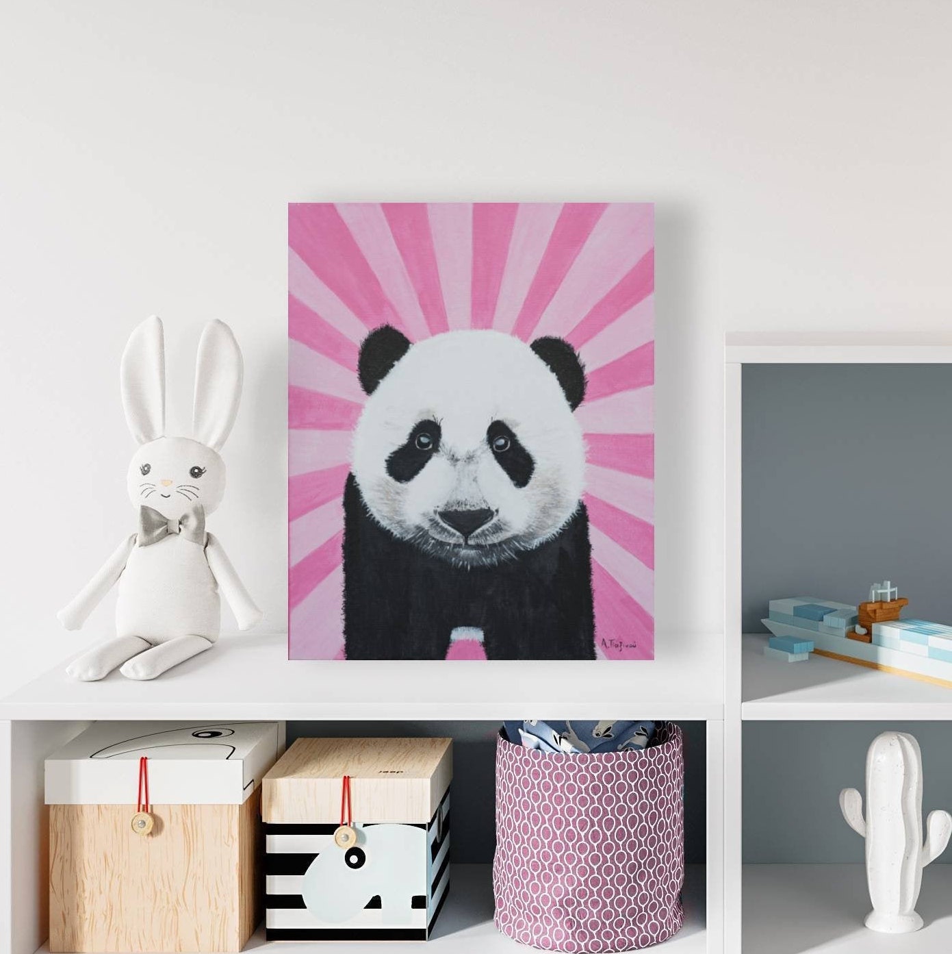 Pop art Panda portrait Panda bear painting 16x20 inch | Etsy