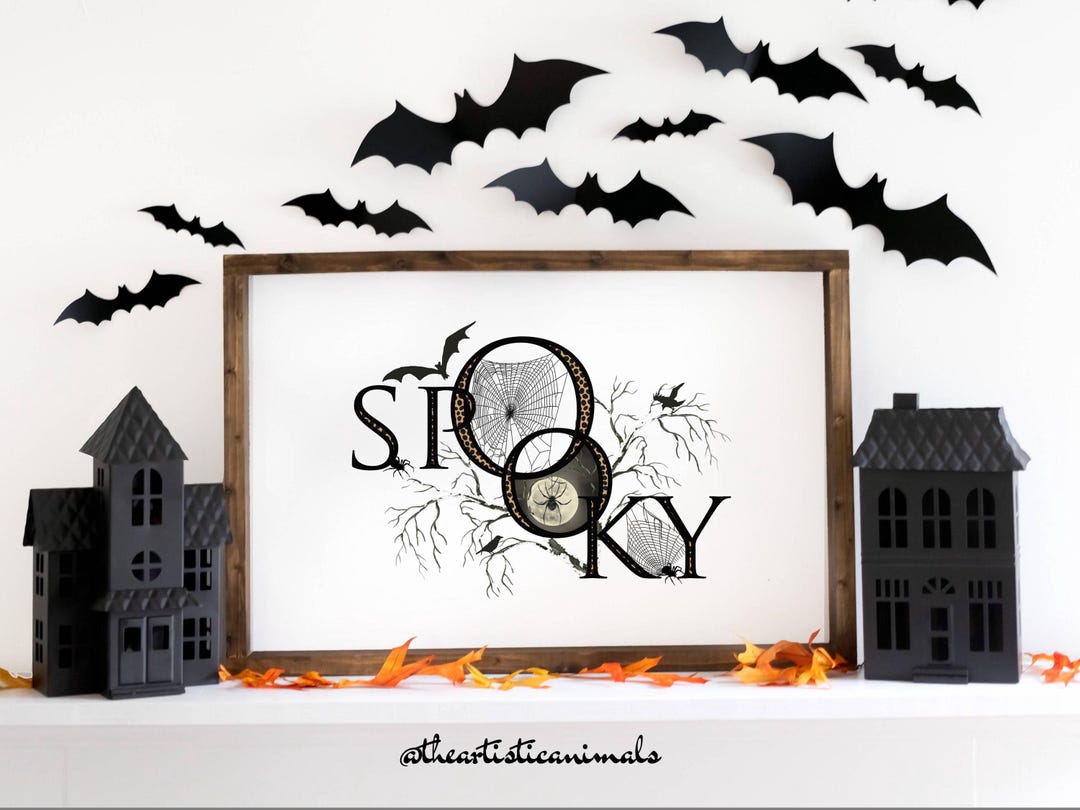 Spooky Halloween Wall Art, Gothic Spider Web Decor, Digital Download - Etsy