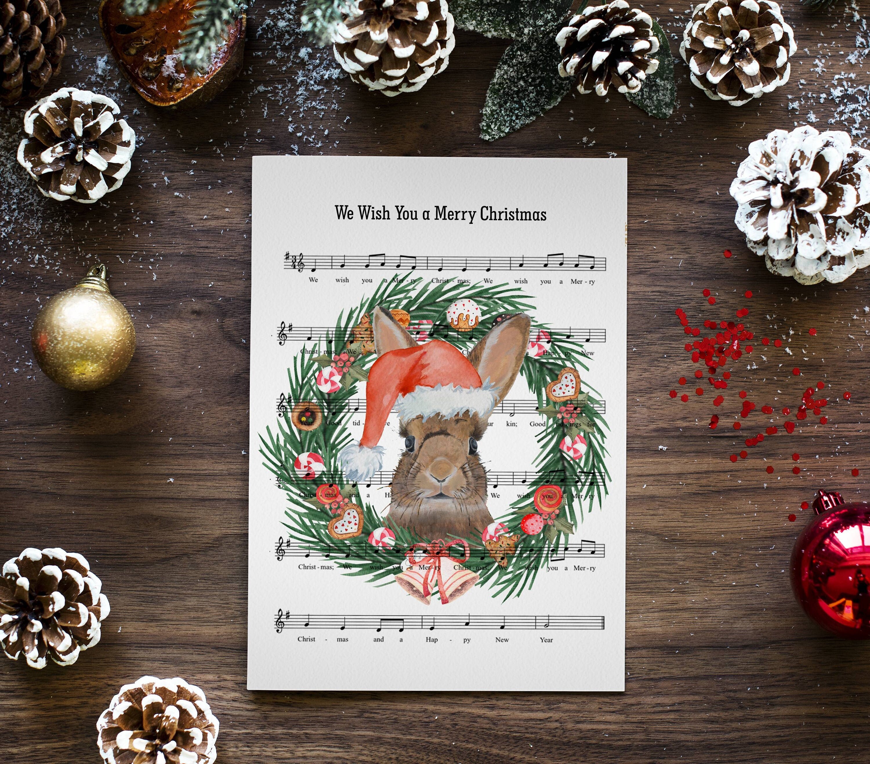 We Wish You a Merry Christmas Printable Sheet Music Art - Etsy