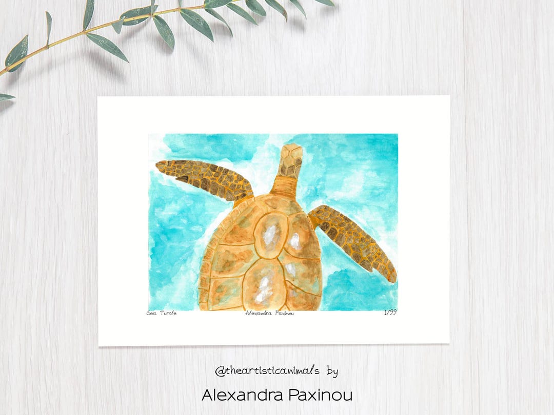 Sea Turtle Wall Art Printed From Original Watercolor Painting ...