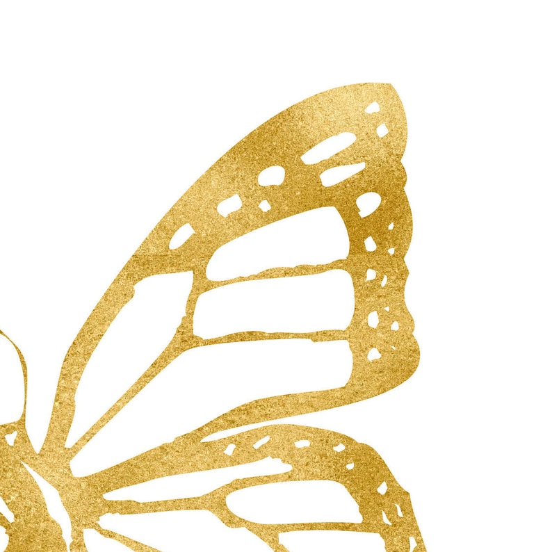 Minimalist Wall Art Set of 3 Piece, Gold Butterfly Decor, Butterfly ...