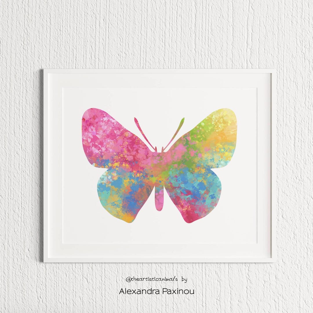 Colorful Butterfly Print, Wall Art for Nursery and Kids Room, Playroom ...