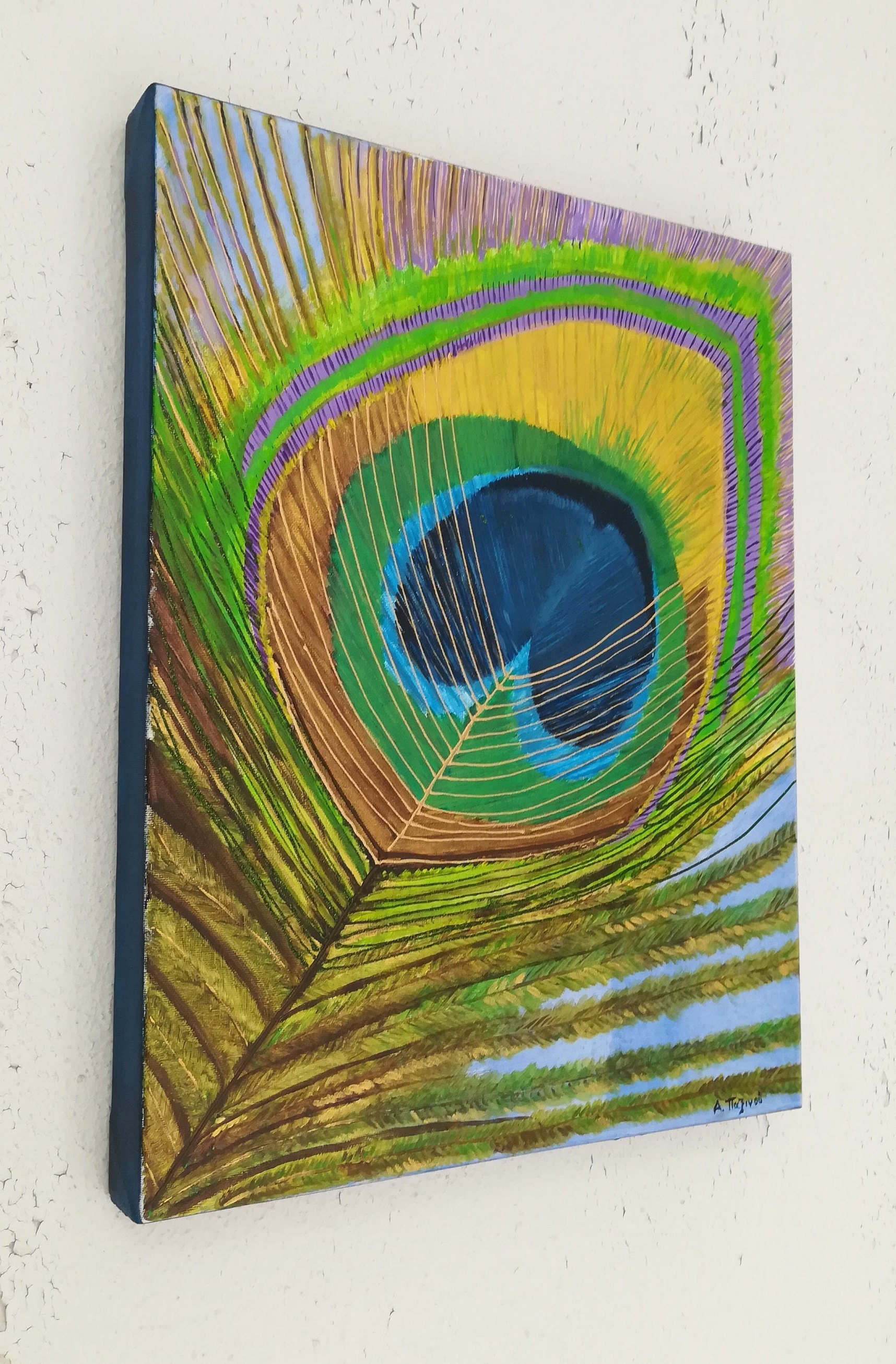 Peacock Feather Painting Canvas