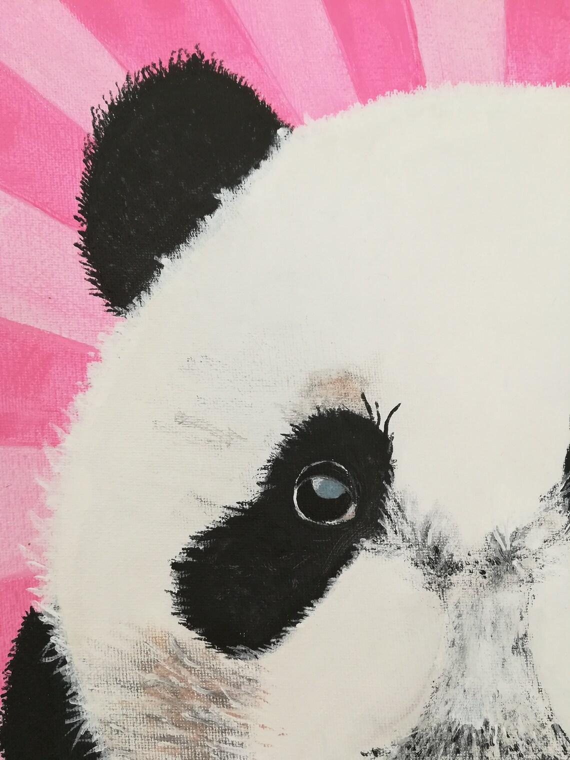 Pop art Panda portrait Panda bear painting 16x20 inch | Etsy