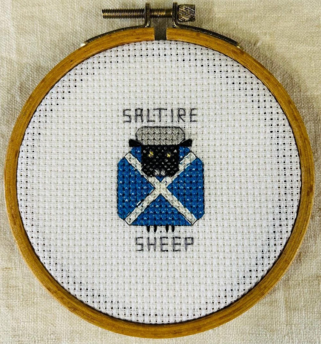 The 'saltire Sheep' - Cross Stitch Embroidery Design. OPTION: Chart or ...