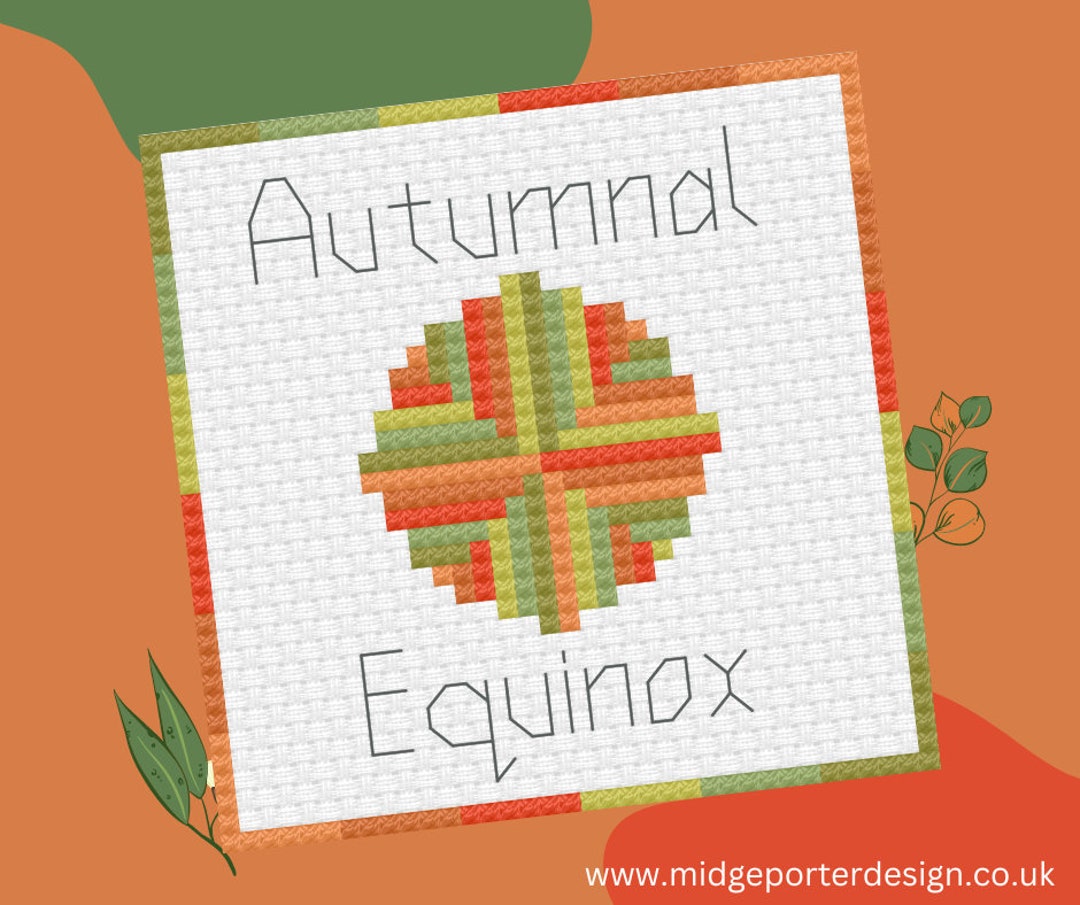 Autumnal Equinox - Cross Stitch Embroidery Design. Full Craft Kit. Free ...
