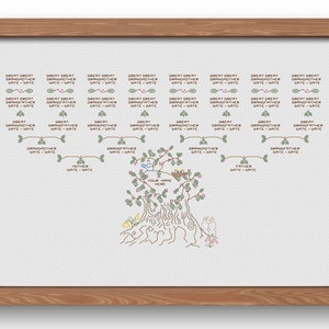 Spring Family Tree - Blackwork Embroidery Pattern - PDF Download Chart ...