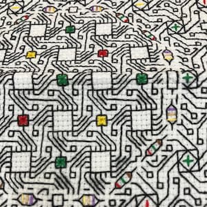 Electrickery - Blackwork Embroidery Pattern - Techno Electro Circuit ...