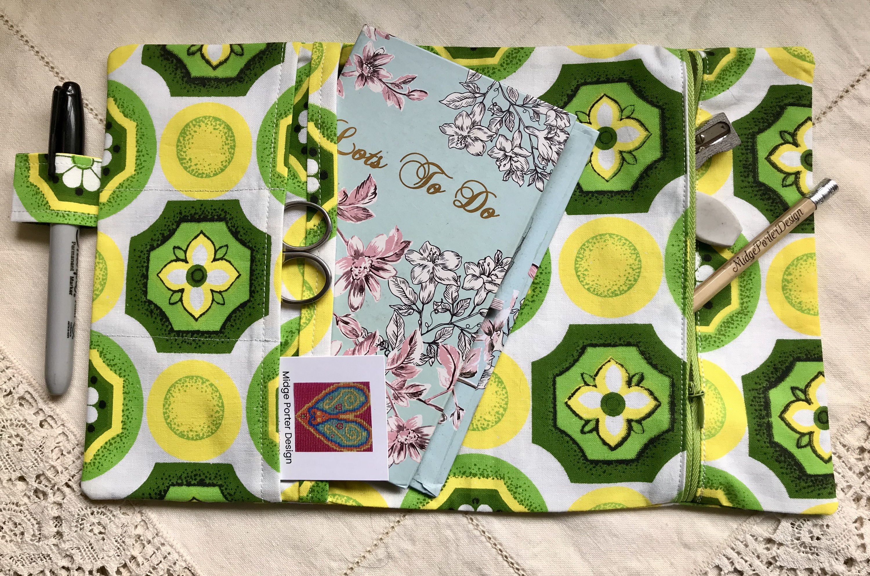 Retro Citrus-a5 or Regular Midori-fabric Organiser/ Craft Organiser ...