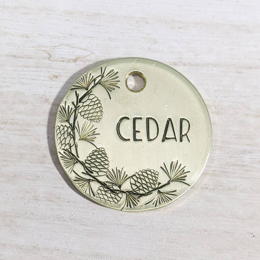 Pine Cones - Pet ID Tag - Dog Tag for Dogs - Pet Name Tag - Hand ...