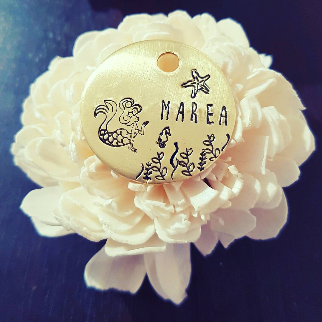 Under the Sea - Pet ID Tag - Dog Tag - Pet Name Tag - Hand Stamped ...