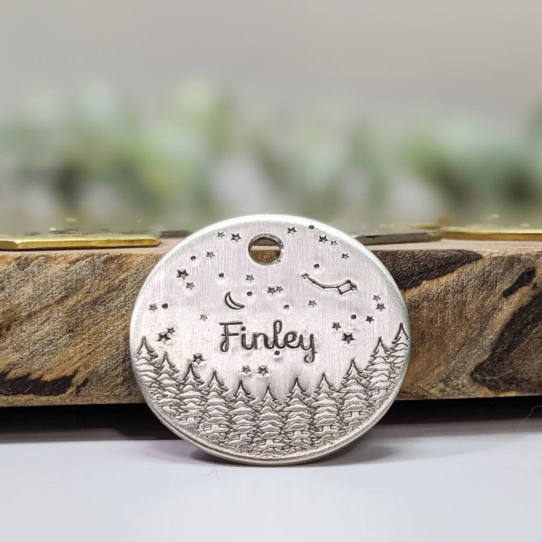 Aurora Borealis - Pet ID Tag - Dog Tag for Dogs - Pet Name Tag - Hand ...