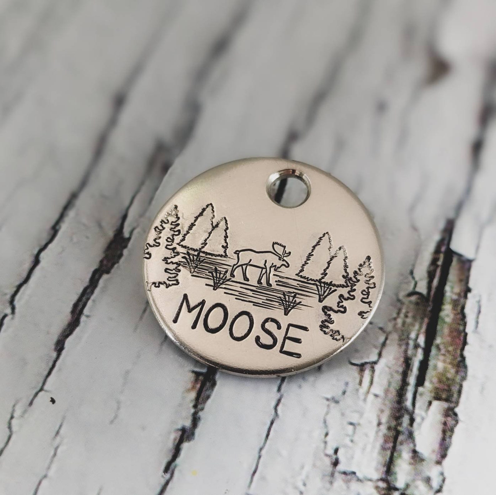 Moose Lake - Pet ID Tag - Dog Tag for Dogs - Pet Name Tag - Hand ...