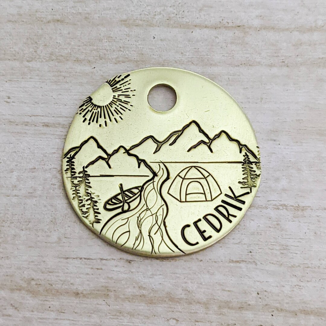 Portage Adventure - Pet ID Tag - Dog Tag for Dogs - Pet Name Tag - Hand ...