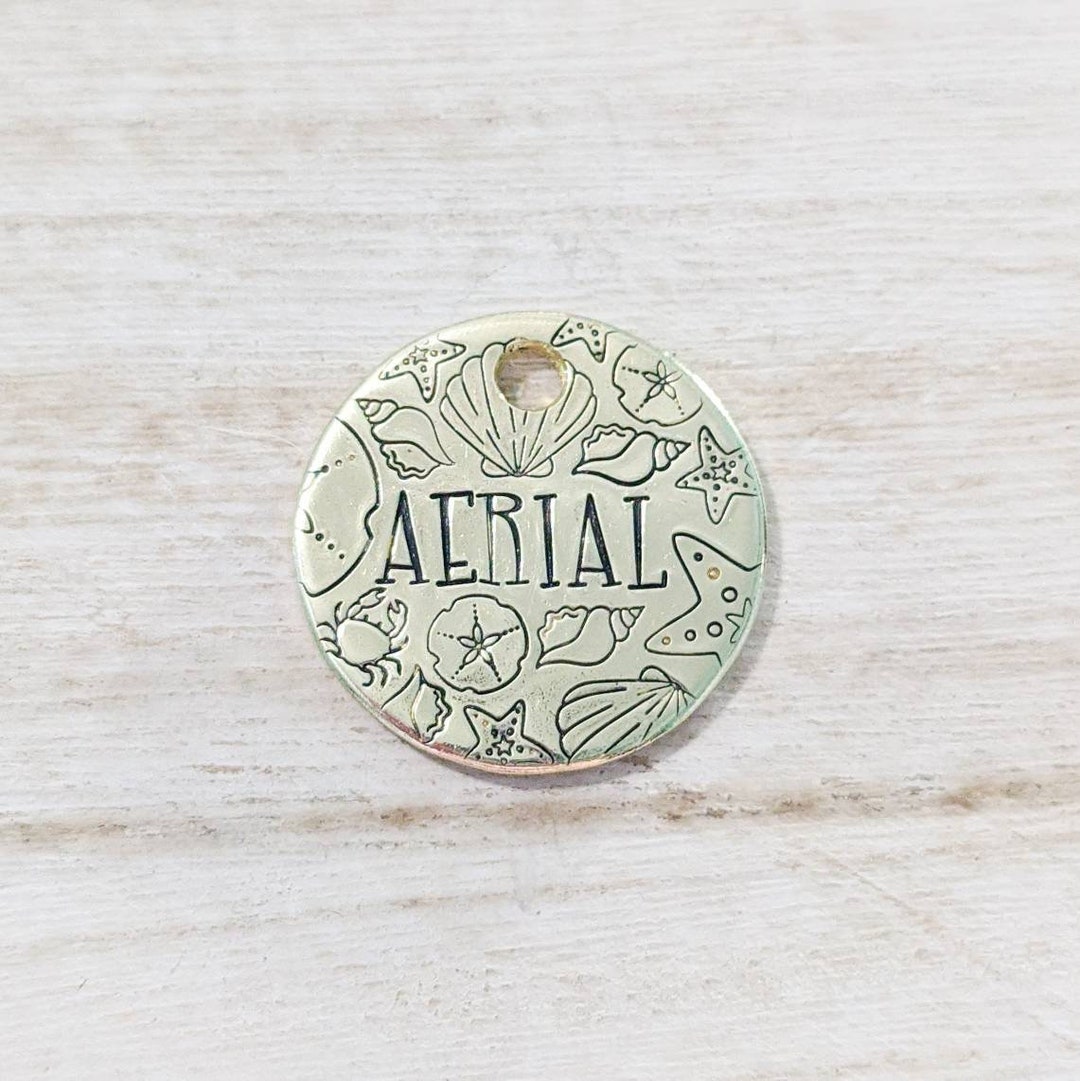 Shore Sea Shells SMALL - Pet ID Tag - Dog Tag for Dogs - Pet Name Tag ...